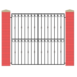 Kingston with bushes - Railing